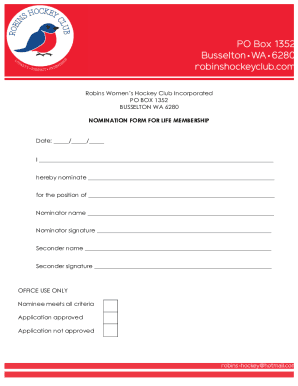 Fillable Online Life Member nomination form.docx Fax Email Print ...