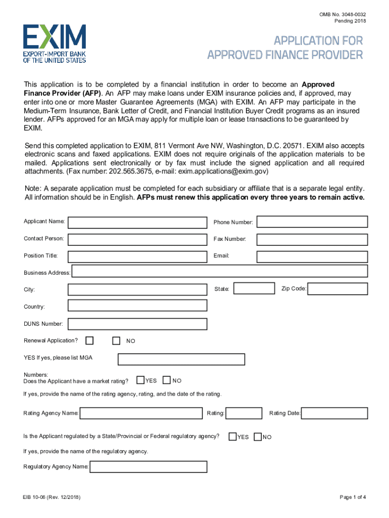Fillable Online Application for Approved Finance Provider - OMB.report ...