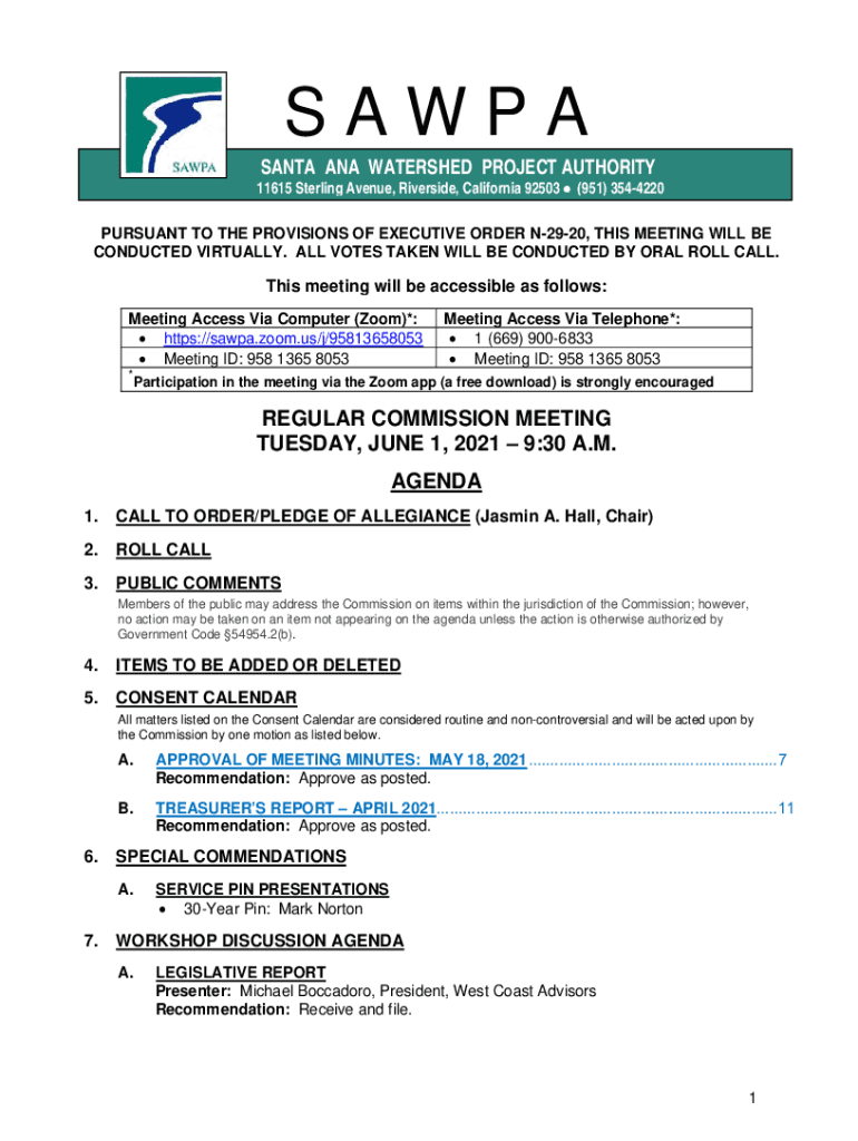 Fillable Online Latest Info - SAWPA - Santa Ana Watershed Project ...