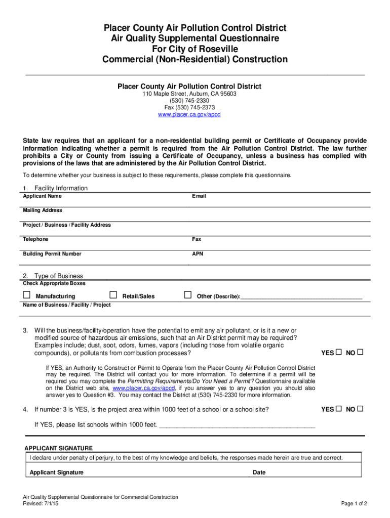 Fillable Online permit application submittal requirements fact sheet ...