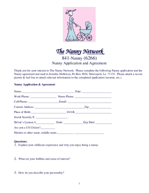 Fillable Online www.nannynetworkla.comnanny-network-applicationNanny ...