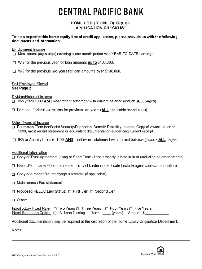 Fillable Online Home Equity Application ChecklistPNC Fax Email Print - pdfFiller