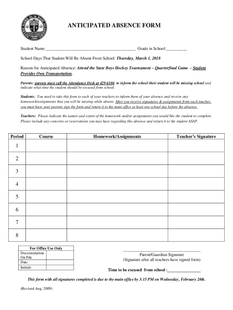 Fillable Online Deans' and Attendance Office / Frequently Asked Questions Fax Email Print ...