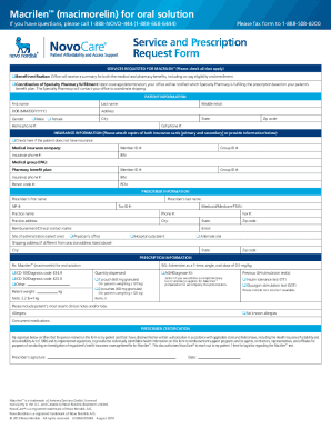 Fillable Online Get the free Service and Prescription Request Form ...
