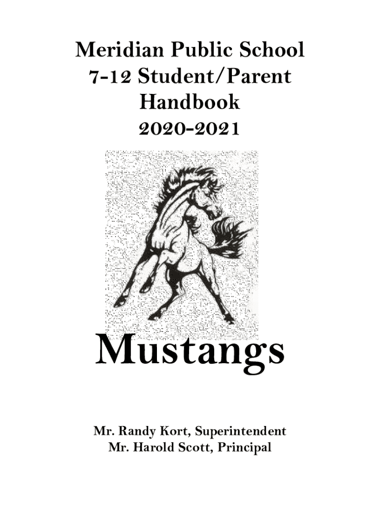 Fillable Online Fillable Online High School Handbook - Meridian Public ...