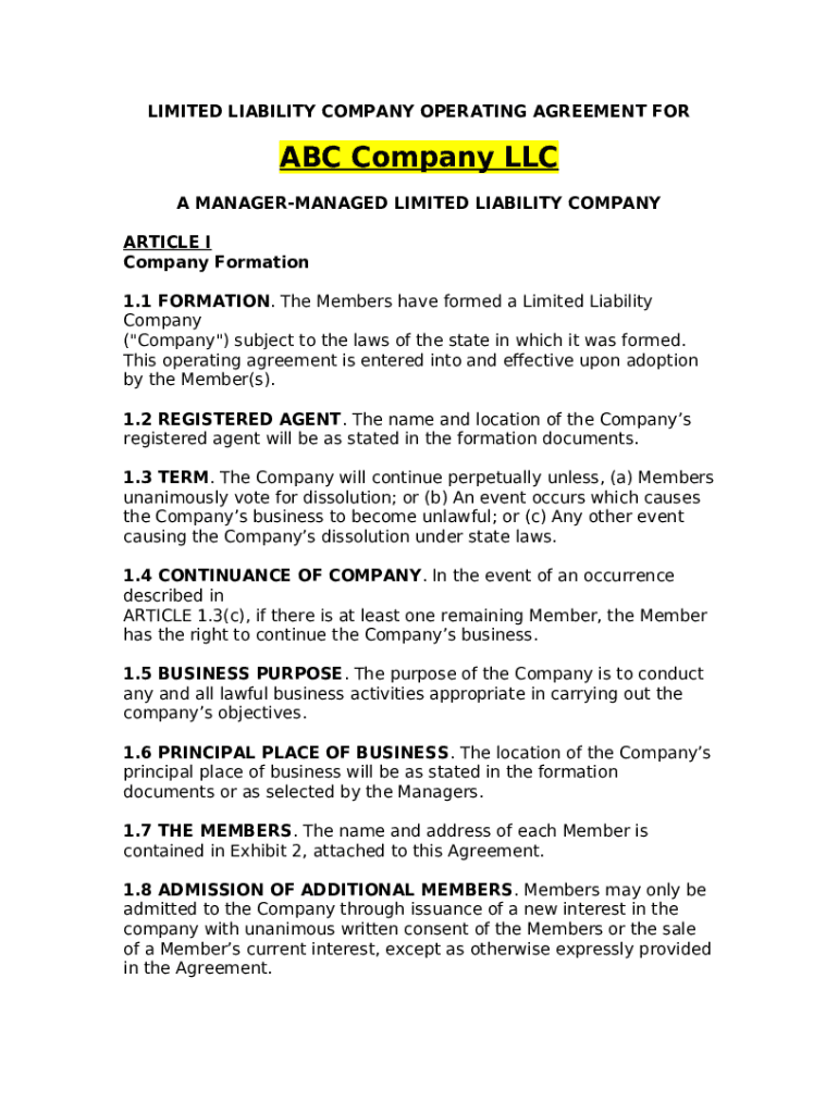 LIMITED LIABILITY COMPANY OPERATING AGREEMENT (AMENDED 9 ... Doc ...