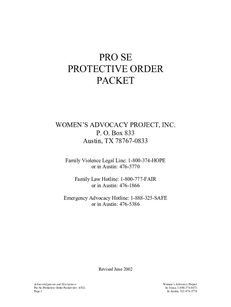 Fillable Online docplayer.net3716937-Pro-se-protective-orderPRO SE ...