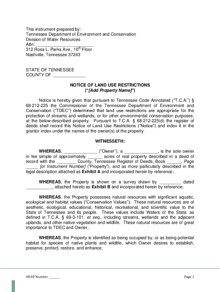 Fillable Online tdec.tn.govTennesee Department of Environment ...