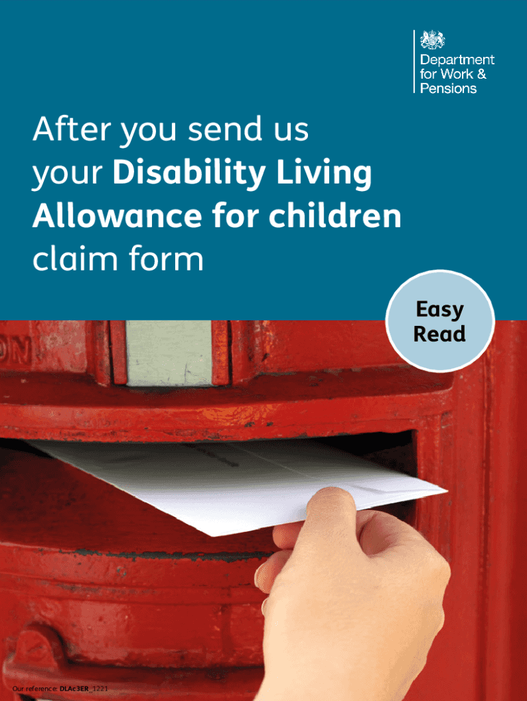 Fillable Online After you send us your Disability Living Allowance for ...