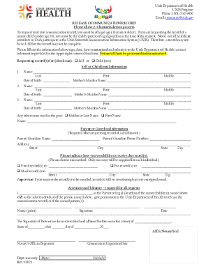Fillable Online 27 Printable Immunization Card Template Forms ...