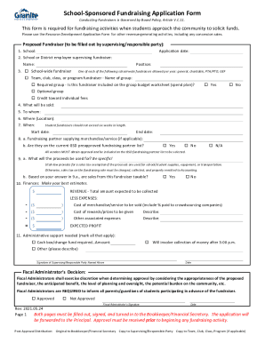 Fillable Online School-sponsored Fundraising Application Form 051421 ...