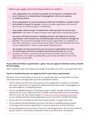 Fillable Online National Lottery Awards for All Application form Fax ...