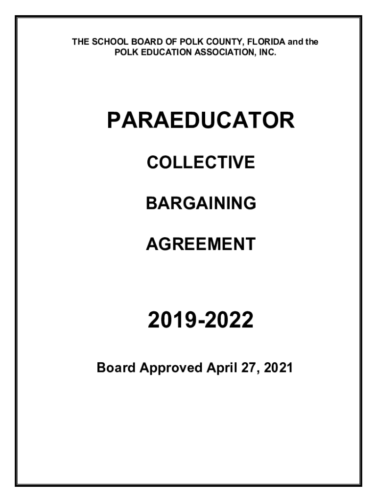Fillable Online polkschoolsfl.com wp-content uploadsCOLLECTIVE BARGAINING AGREEMENT - Polk ...