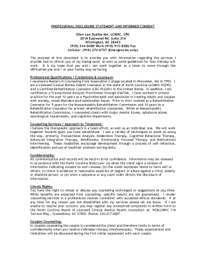 Fillable Online PDF professional disclosure statement and informed ...