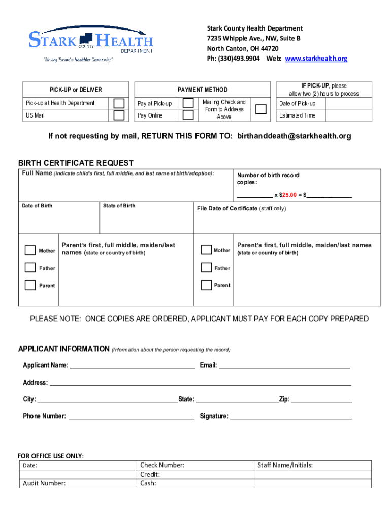Fillable Online Fillable Form provided by: Stark County Health ...