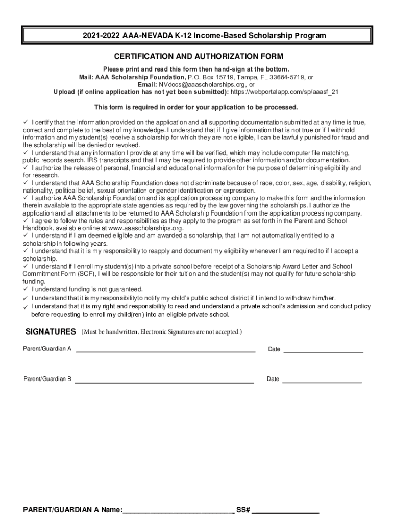 Fillable Online PDF 2021-22-AZ-CERTIFICATION-AND-AUTH-FORM.pdf - AAA ...