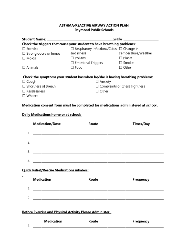 Fillable Online www.lps.orgAsthmaReactiveAirwayActionPlan51911ASTHMA ...