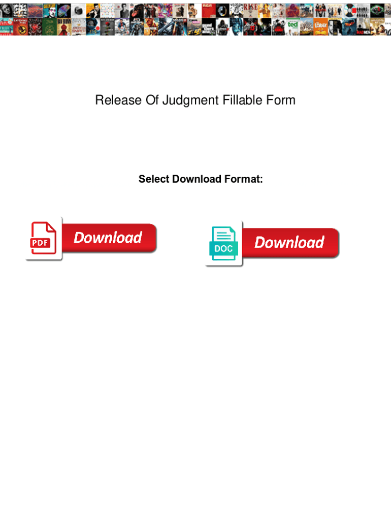 Fillable Online Release Of Judgment Fillable Form. Release Of Judgment ...