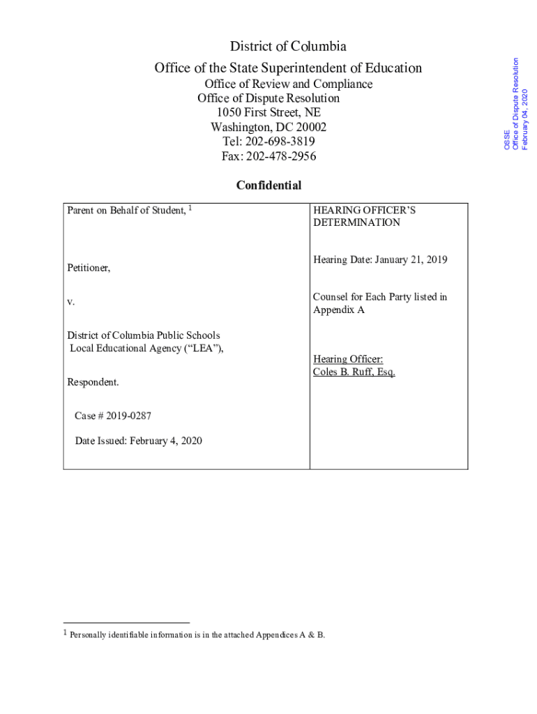Fillable Online osse dc Fillable Online osse dc Parent on Behalf of Student, 1 Fax ... Fax Email ...