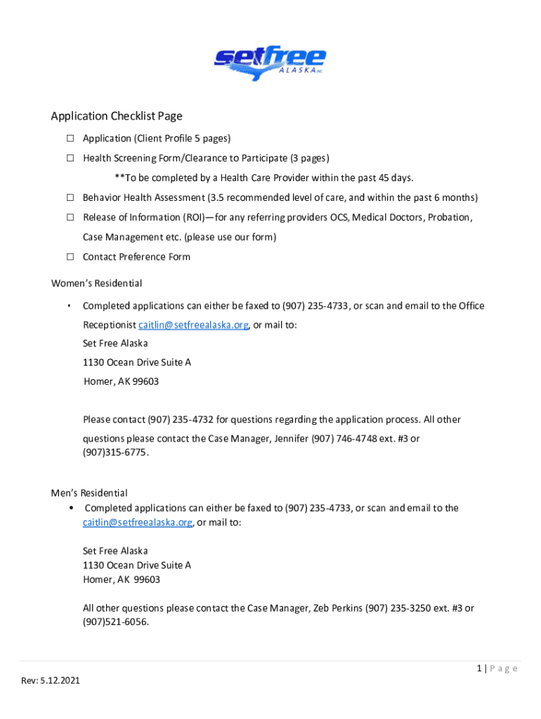 Fillable Online 1 - Intake Checklist Fax Email Print - pdfFiller