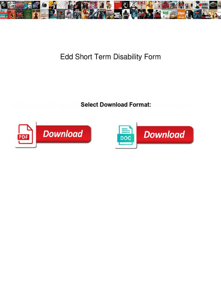 Fillable Online Edd Short Term Disability Form. Edd Short Term ...