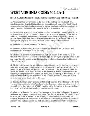 Fillable Online WEST VIRGINIA CODE: 44-1A-2 Fax Email Print - pdfFiller