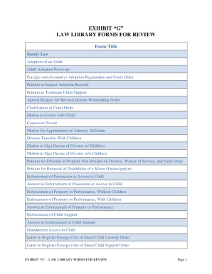 Fillable Online EXHIBIT G LAW LIBRARY FORMS FOR REVIEW - Collin ... Fax ...