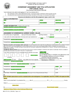 Fillable Online APPLICATION(S) FOR CERTIFICATE OF TITLE TO A MOTOR ...