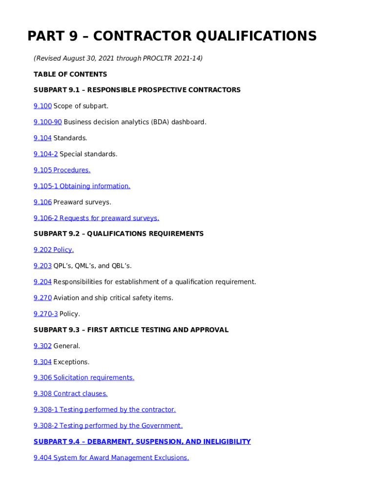 Fillable Online Part 9 - Contractor Qualifications Fax Email Print ...