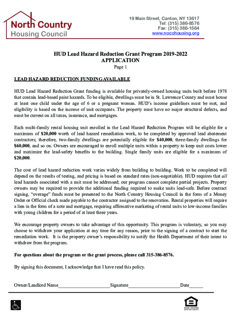 Fillable Online www.hud.govprogramofficeshealthyhomesThe Lead-based ...