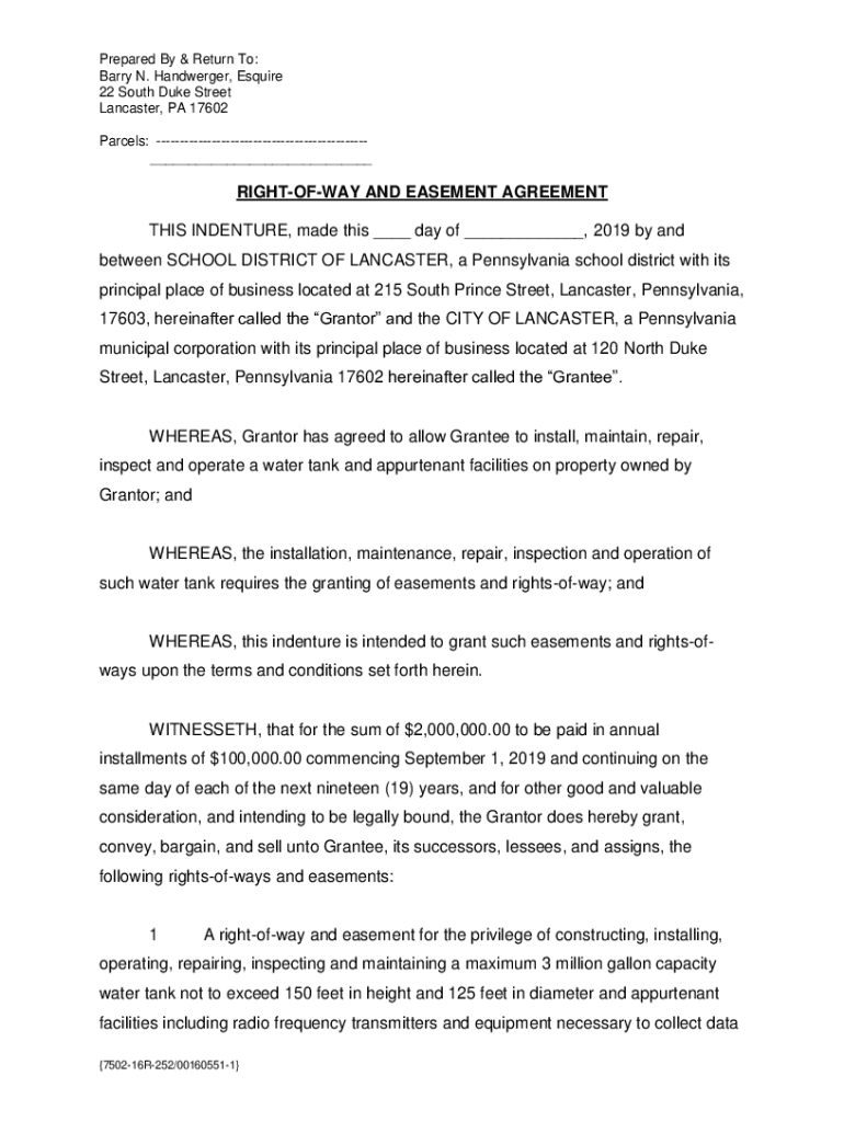Fillable Online RIGHT-OF-WAY AND EASEMENT AGREEMENT (CLEAN) (00160551 ...
