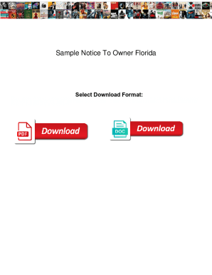 Fillable Online Sample Notice To Owner Florida. Sample Notice To Owner ...