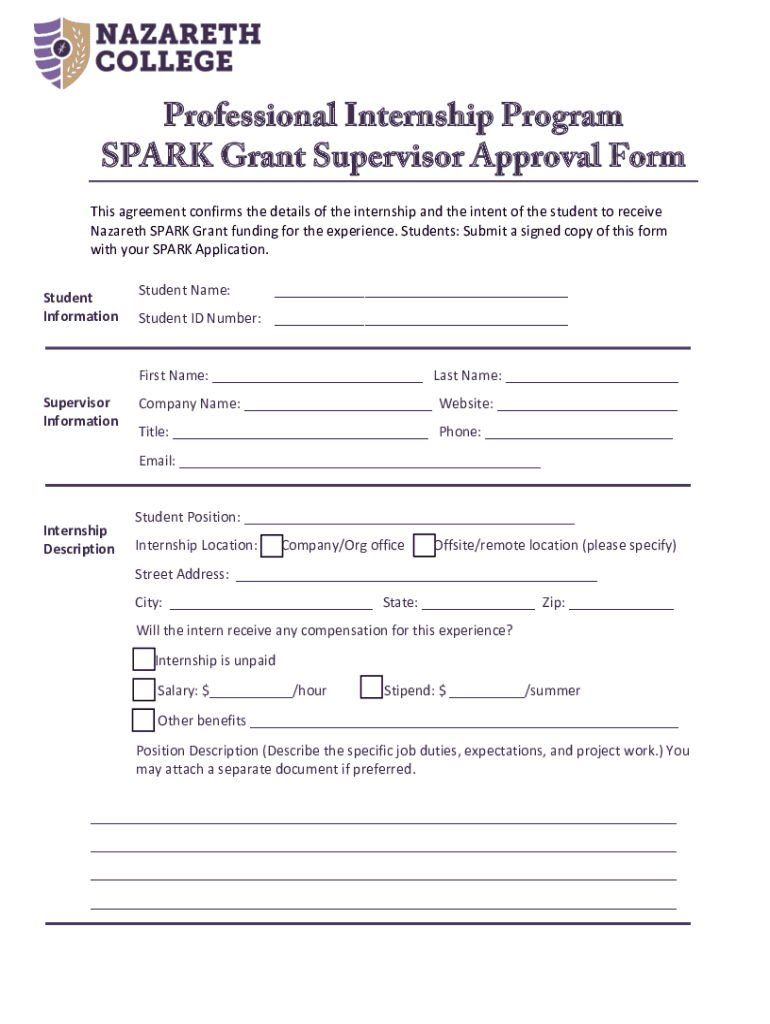 Fillable Online www2 naz www2.naz.edufiles7415/9130/0226SPARK Grant ...