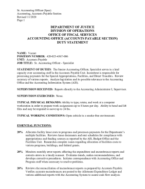 Fillable Online Sample Accounts Payable Job DescriptionSample Accounts ...