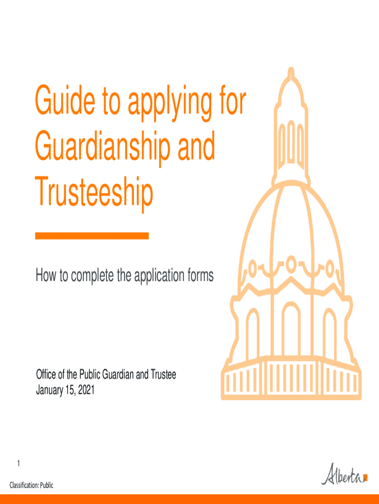 Fillable Online Guide to applying for guardianship and trusteeship ...