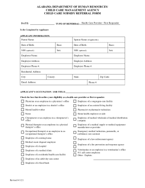 Fillable Online dhr alabama child care management agency child care ...