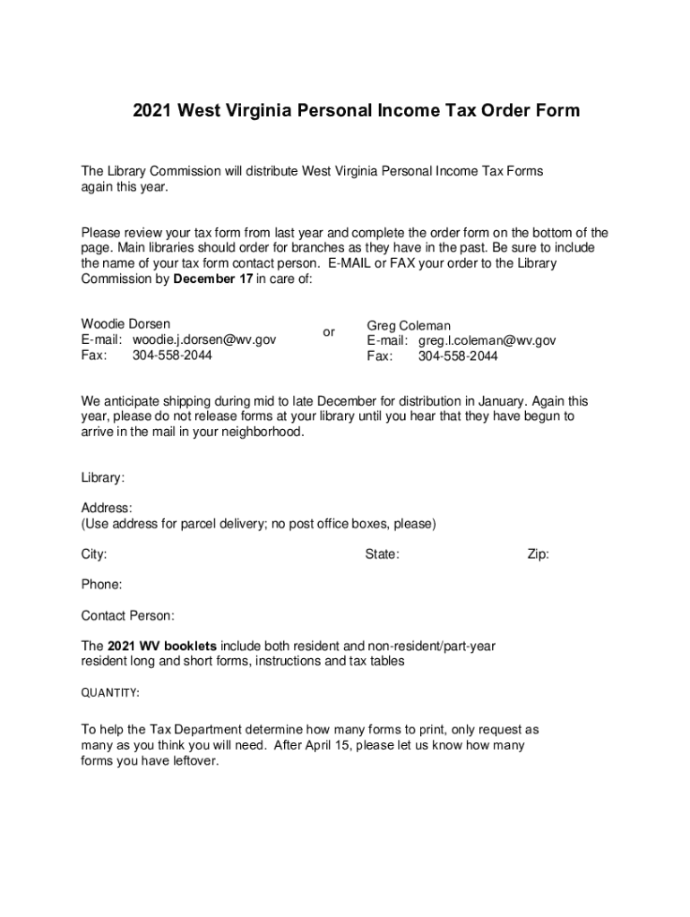 Fillable Online librarycommission wv tax.wv.govFormsPagesForms - West ...