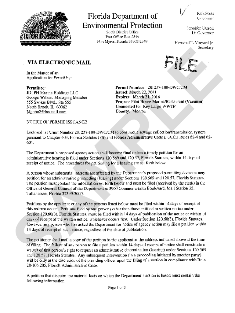 Fillable Online Stationary System DEP Wastewater Application and Permit ...