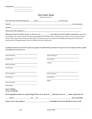 Fillable Online Quit Claim Deed in Florida (Legal Guide for 2021)Alper LawQuitclaim Deed ...