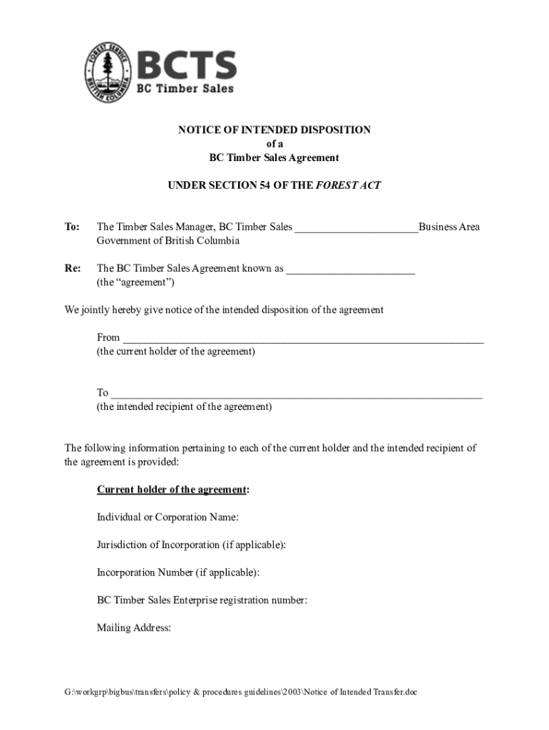 Fillable Online www.pdffiller.com427322531--BC-Timber-SalesBC Timber ...