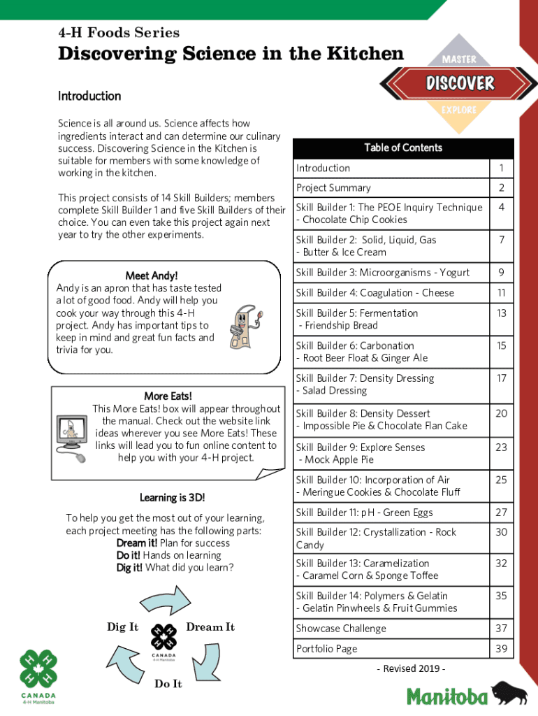 Fillable Online 4-H Foods Series Discovering Science in the Kitchen ...