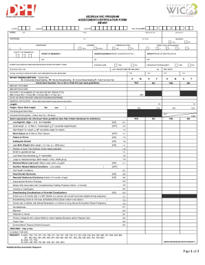 Fillable Online dph.georgia.govsitesdphGEORGIA WIC PROGRAM ASSESSMENT ...