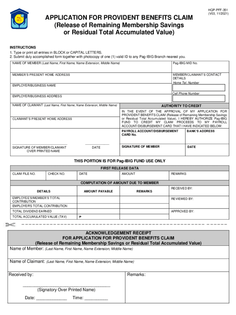 Fillable Online What is application for provident benefits claim? - Ask ...