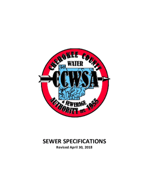 Fillable Online SEWER SPECIFICATIONS - CCWSA Fax Email Print - pdfFiller