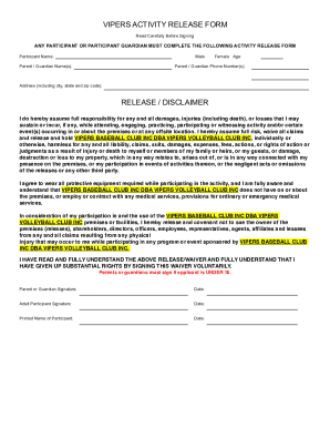 Fillable Online Waiver-Activity-Release-Form (38) Fax Email Print ...