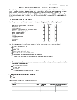 Fillable Online Family mediation and dispute resolutionFamily ...Family ...