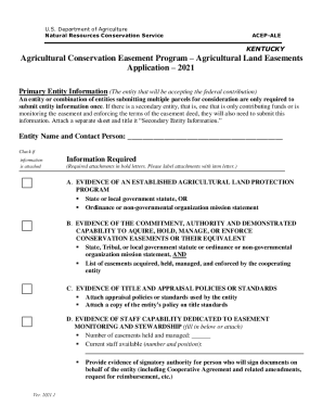 Fillable Online Agricultural Land Easements Application 2021 Fax Email ...