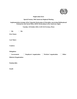 Registration - ILO Doc Template | pdfFiller