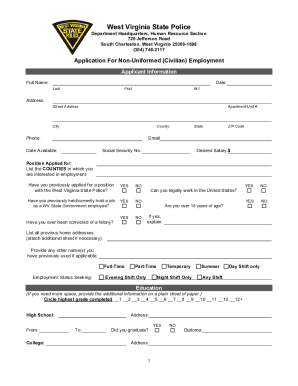 Fillable Online West Virginia State Police - State Police Need Your ...