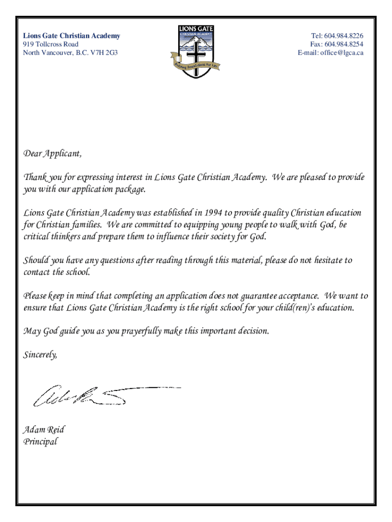 Fillable Online lgca.cahow-to-applyHow to ApplyLIONS GATE CHRISTIAN ...